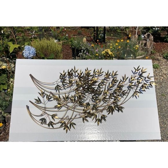 C. Jere | Art | Signed Curtis Jere Brass Bamboo Leaves Wall | Poshmark